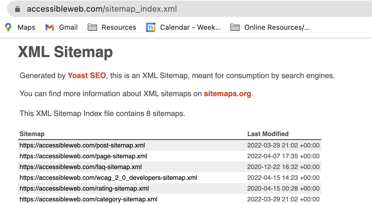 Find And Add Your Sitemap Accessible Web User Guide