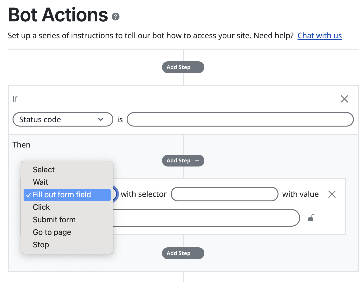 Bot Actions | Accessible Web RAMP